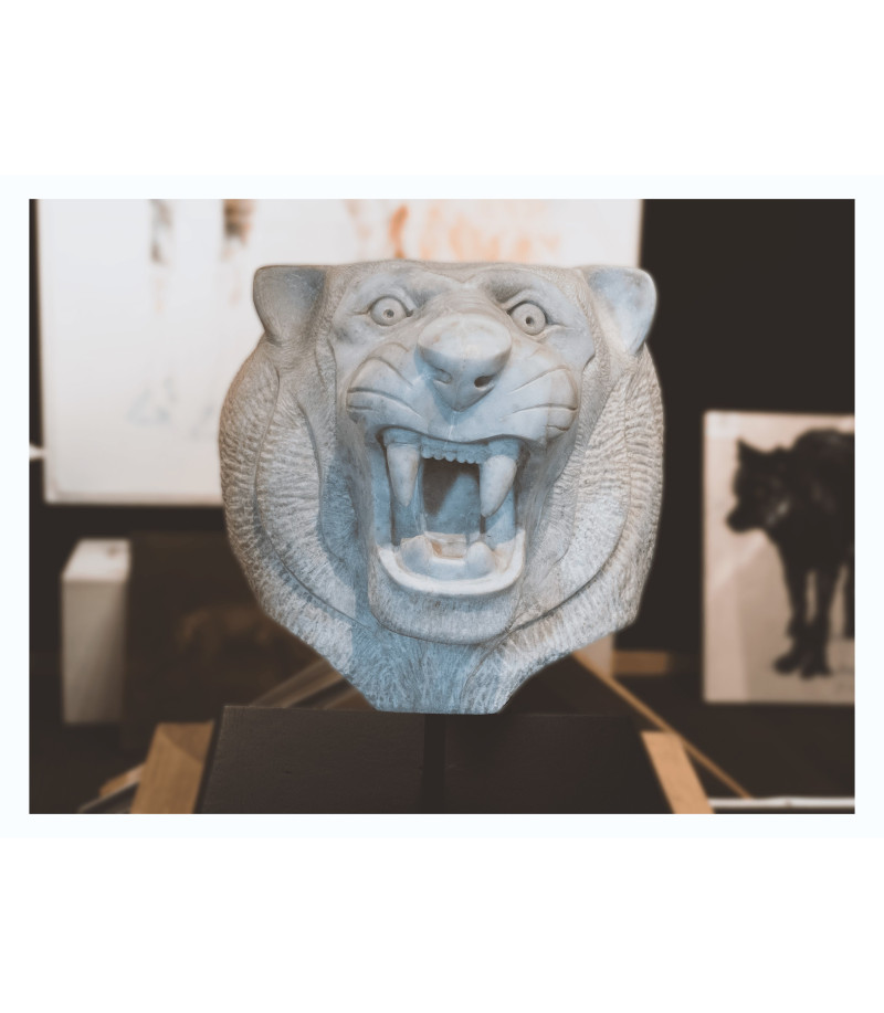 Sculpture | Tête de tigre | Yann Fustec | Animal-Art-Gallery-Paris