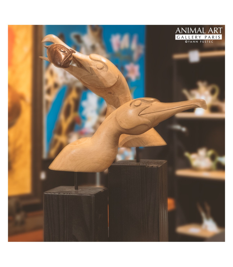 Sculpture | Deux cormorans | Yann Fustec | Animal-Art-Gallery-Paris