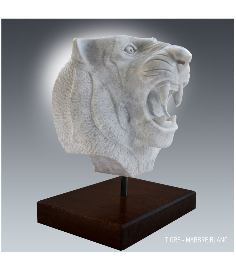 Sculpture | Tête de tigre | Yann Fustec | Animal-Art-Gallery-Paris