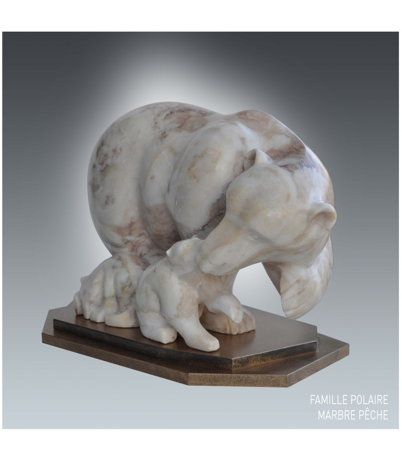 Sculpture | Famille polaire | Yann Fustec | Animal-Art-Gallery-Paris