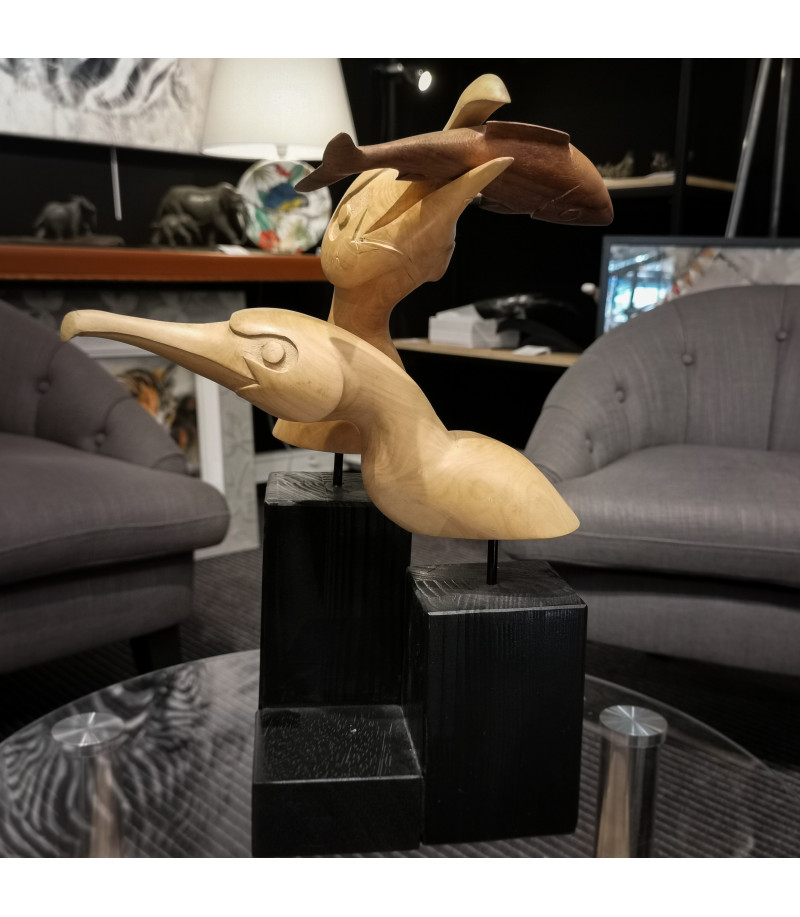 Sculpture | Deux cormorans | Yann Fustec | Animal-Art-Gallery-Paris