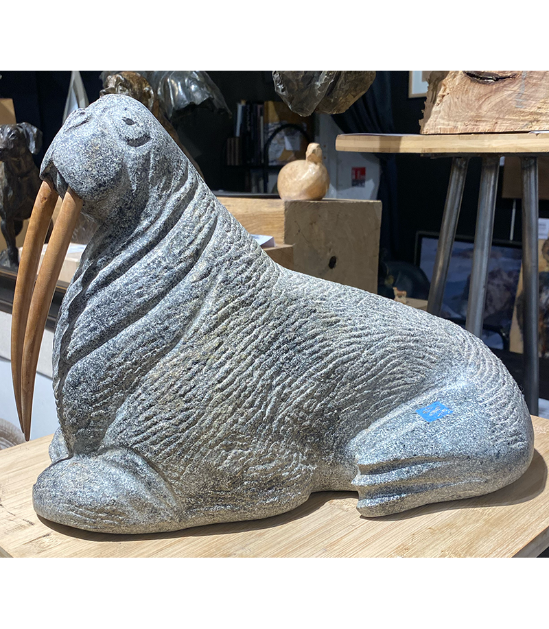 Sculpture | Morse | Marbre | Yann Fustec | Animal-Art-Gallery-Paris