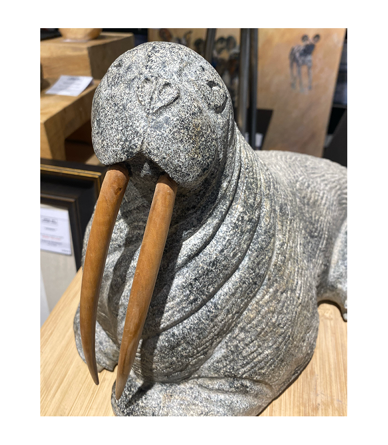 Sculpture | Morse | Marbre | Yann Fustec | Animal-Art-Gallery-Paris