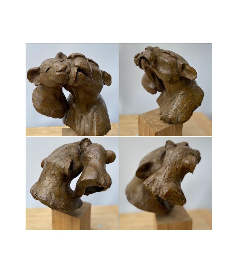Sculpture animalière en bronze | Barbouille (lionne, lionceau) | Jean ...
